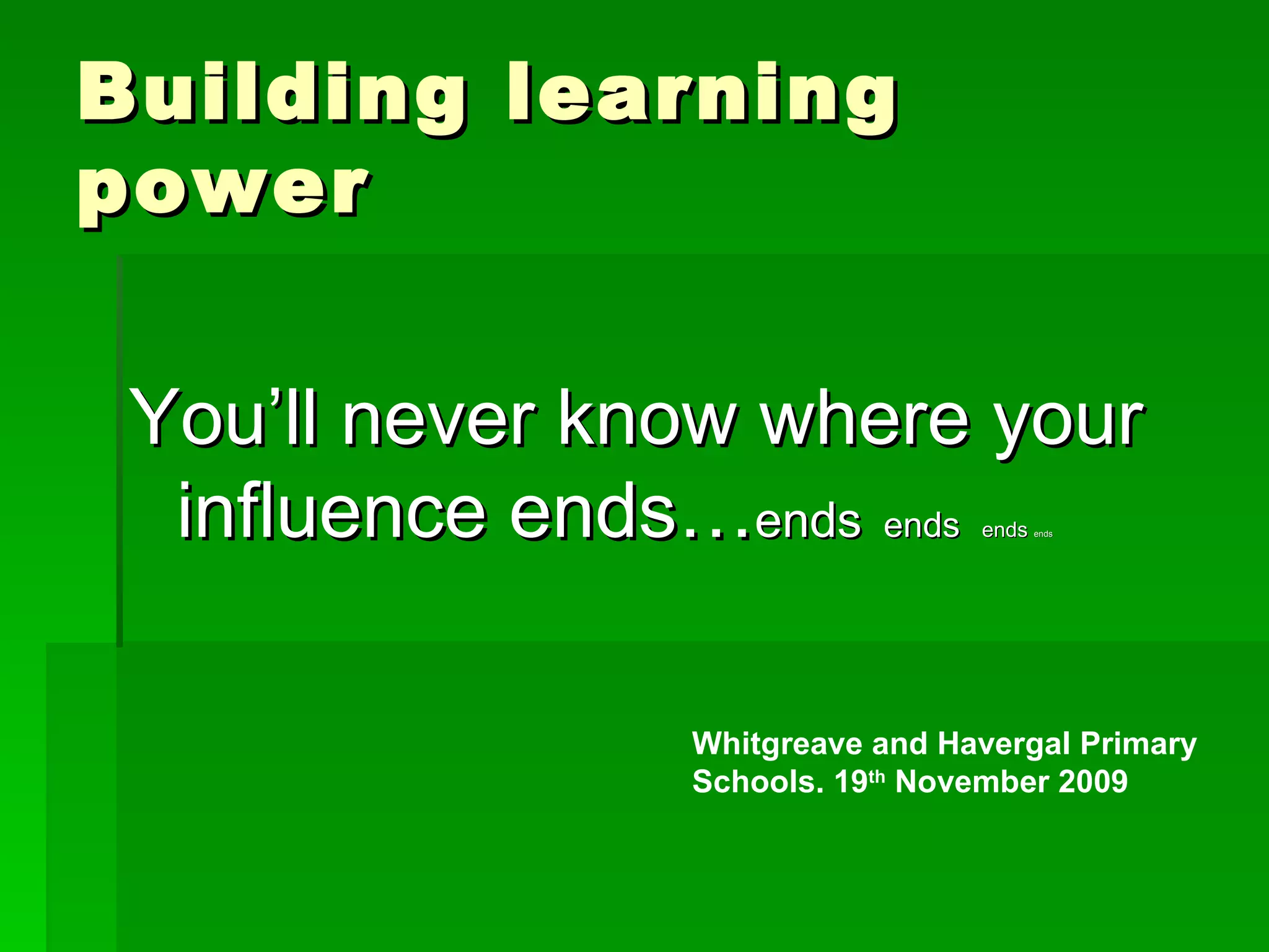 Building Learning Power | PPT | Primary Education | Education