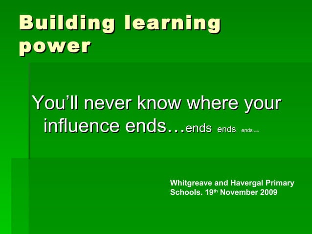 Building Learning Power | PPT | Primary Education | Education