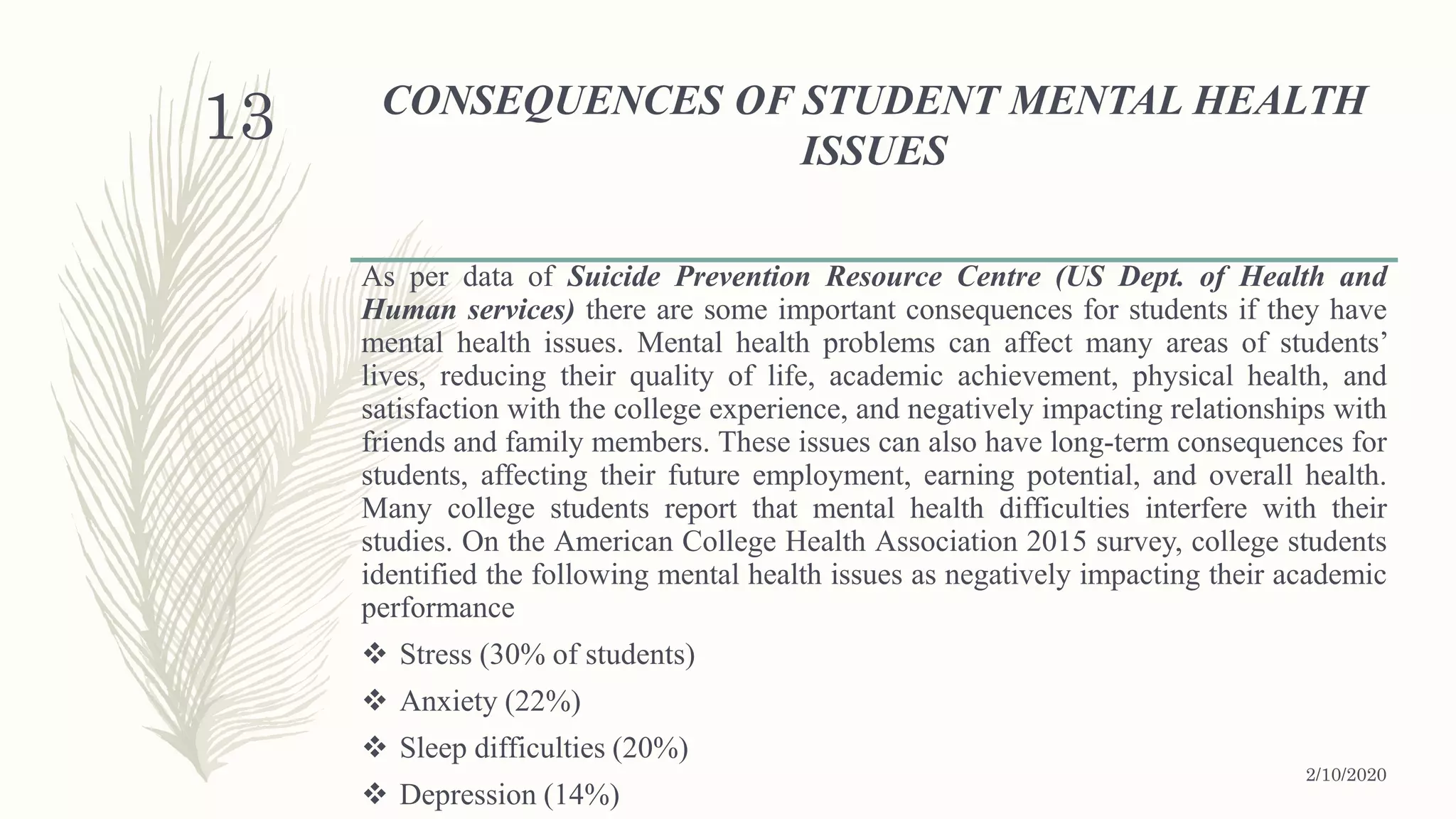 PPT on Mental Health of Students | PPTX | Mental Health | Diseases and ...