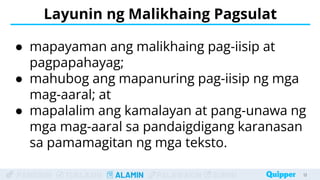 PPT_FPL 11_12 Q0202_Layunin sa Paglinang ng Kasanayan sa Malikhaing ...
