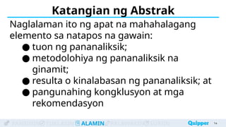 PPT_FPL 11_12 Q1 0301_Kahulugan, Layunin, at Gamit ng Abstrak.pptx