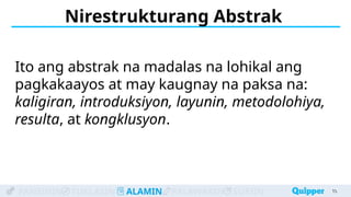 PPT_FPL 11_12 Q1 0301_Kahulugan, Layunin, at Gamit ng Abstrak.pptx