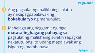 PPT_FPL_Q1 0201_Kahulugan at Katangian ng Malikhaing Pagsulat.pptx