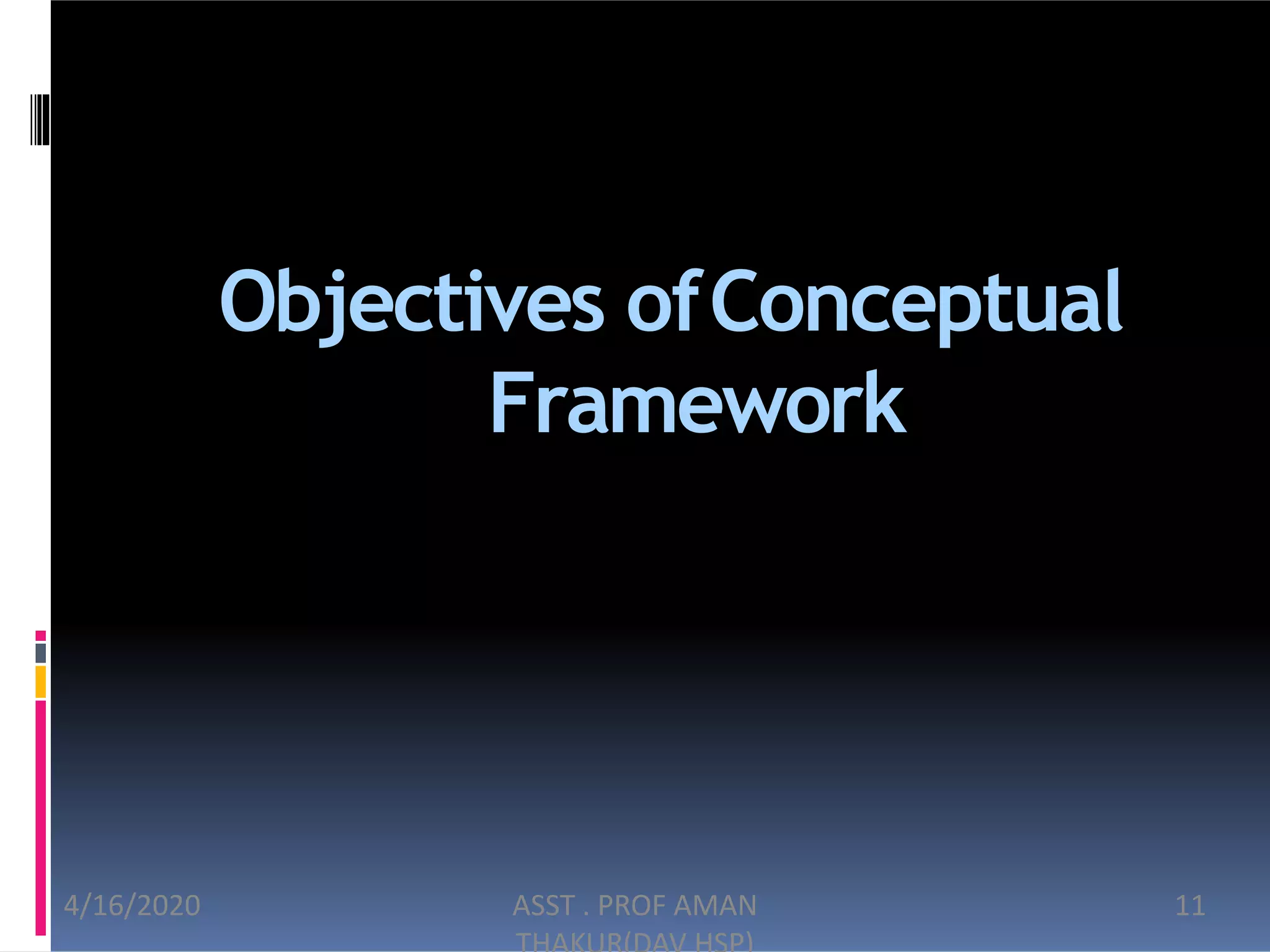CONCEPTUAL FRAMEWORK OF FASB:OBJECTIVES, PROFESSIONAL ETHICS | PPTX