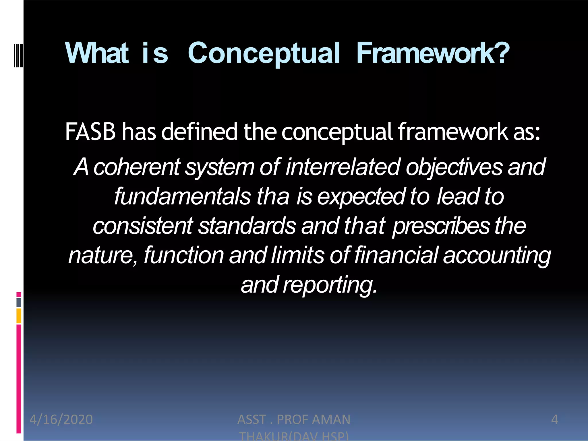 CONCEPTUAL FRAMEWORK OF FASB:OBJECTIVES, PROFESSIONAL ETHICS | PPTX