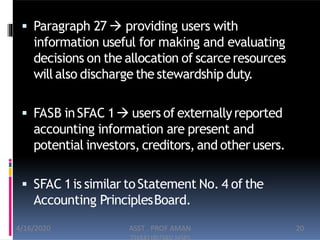 CONCEPTUAL FRAMEWORK OF FASB:OBJECTIVES, PROFESSIONAL ETHICS | PPTX