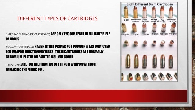 ammunition and its classification