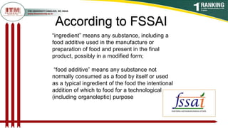 food ingredients and its type | PPTX