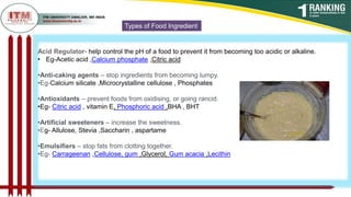 food ingredients and its type | PPTX