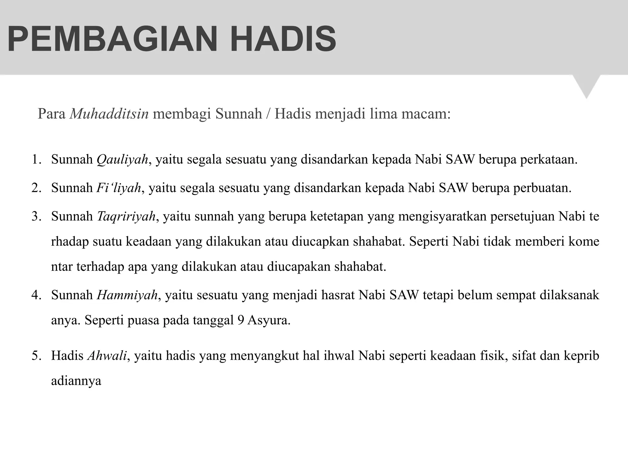 PPT FUAD model penelitian hadist nabi SAW | PPT