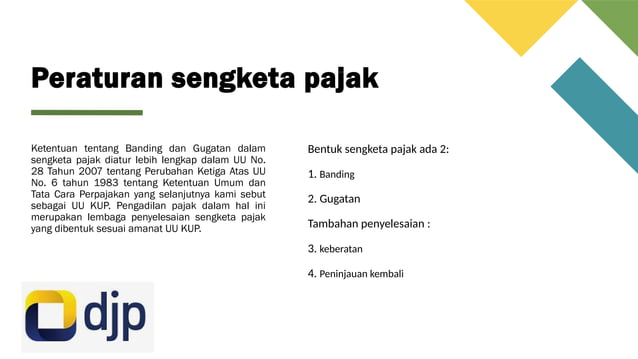 PPT PRESENTASI SENGKETA PAJAK DI INDONESIA | PPTX