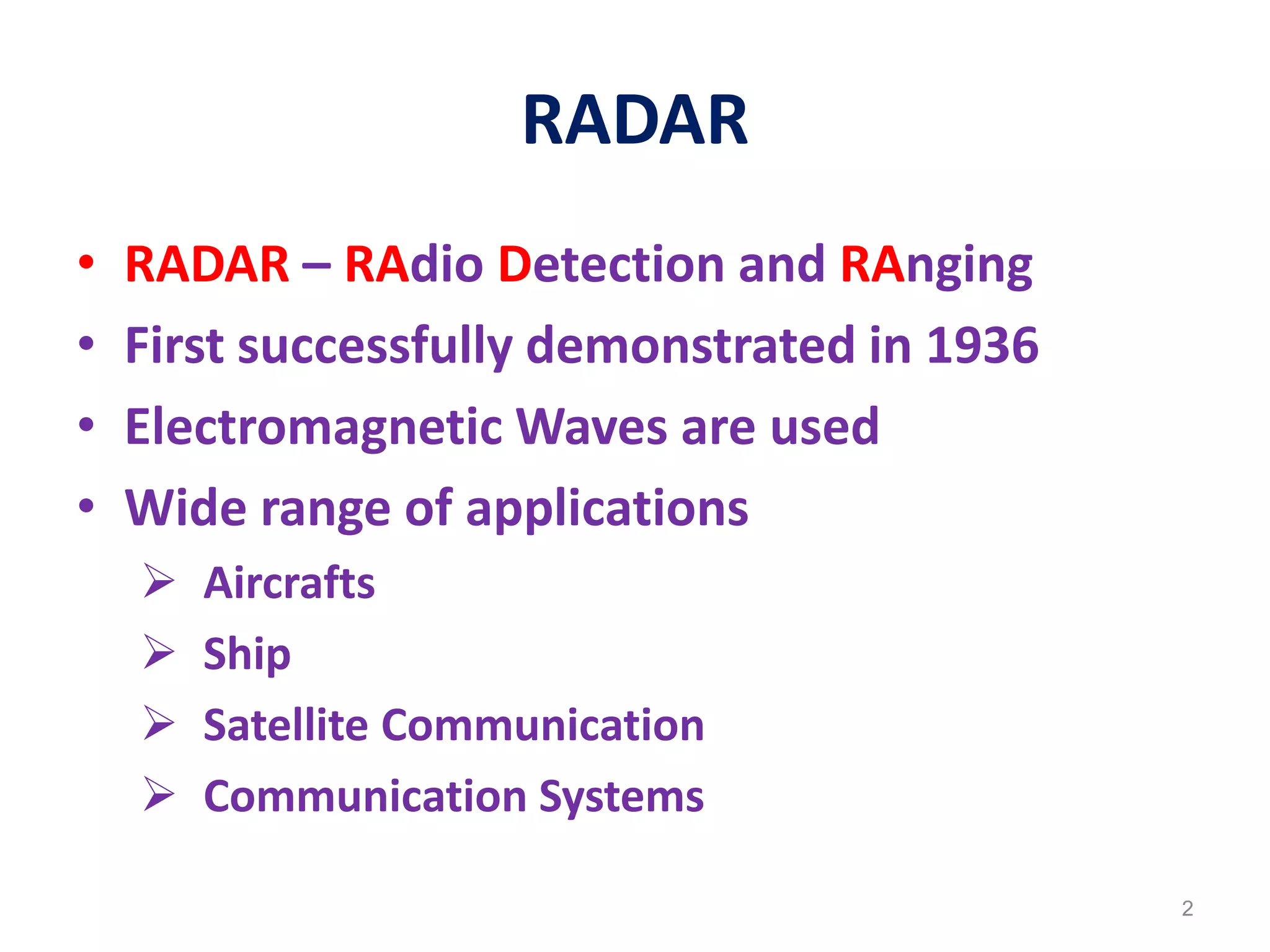 Ppt fundamentalsof radar (1) | PDF