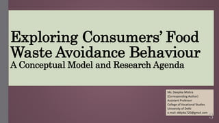 Research Paper on consumers' food waste avoidance behaviour | PPTX ...