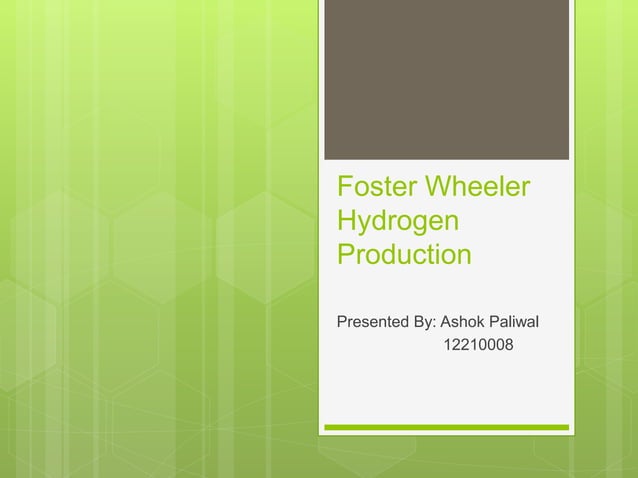 Ppt fw hydrogen production | PPTX