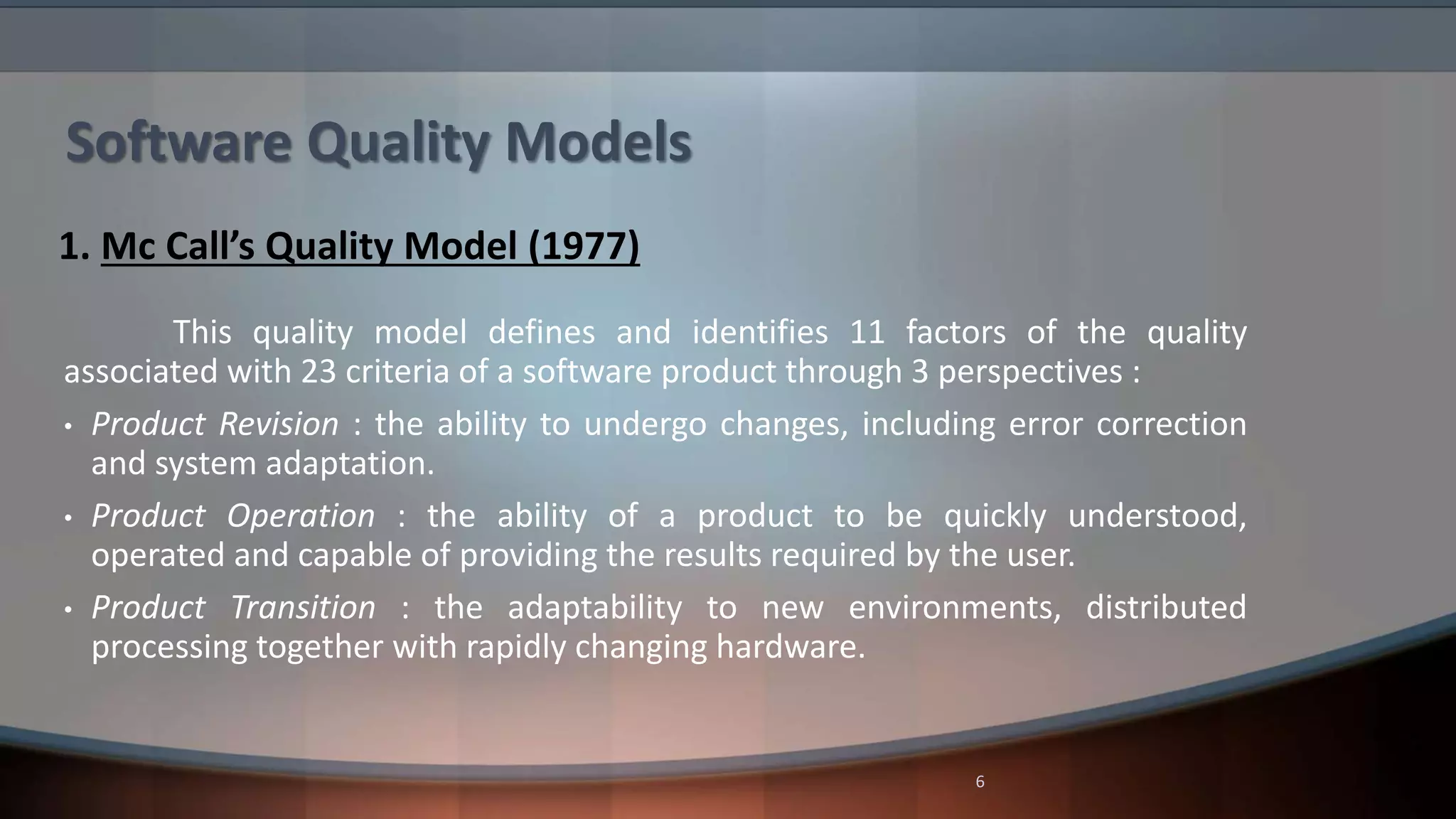 comparative study software quality models | PPTX