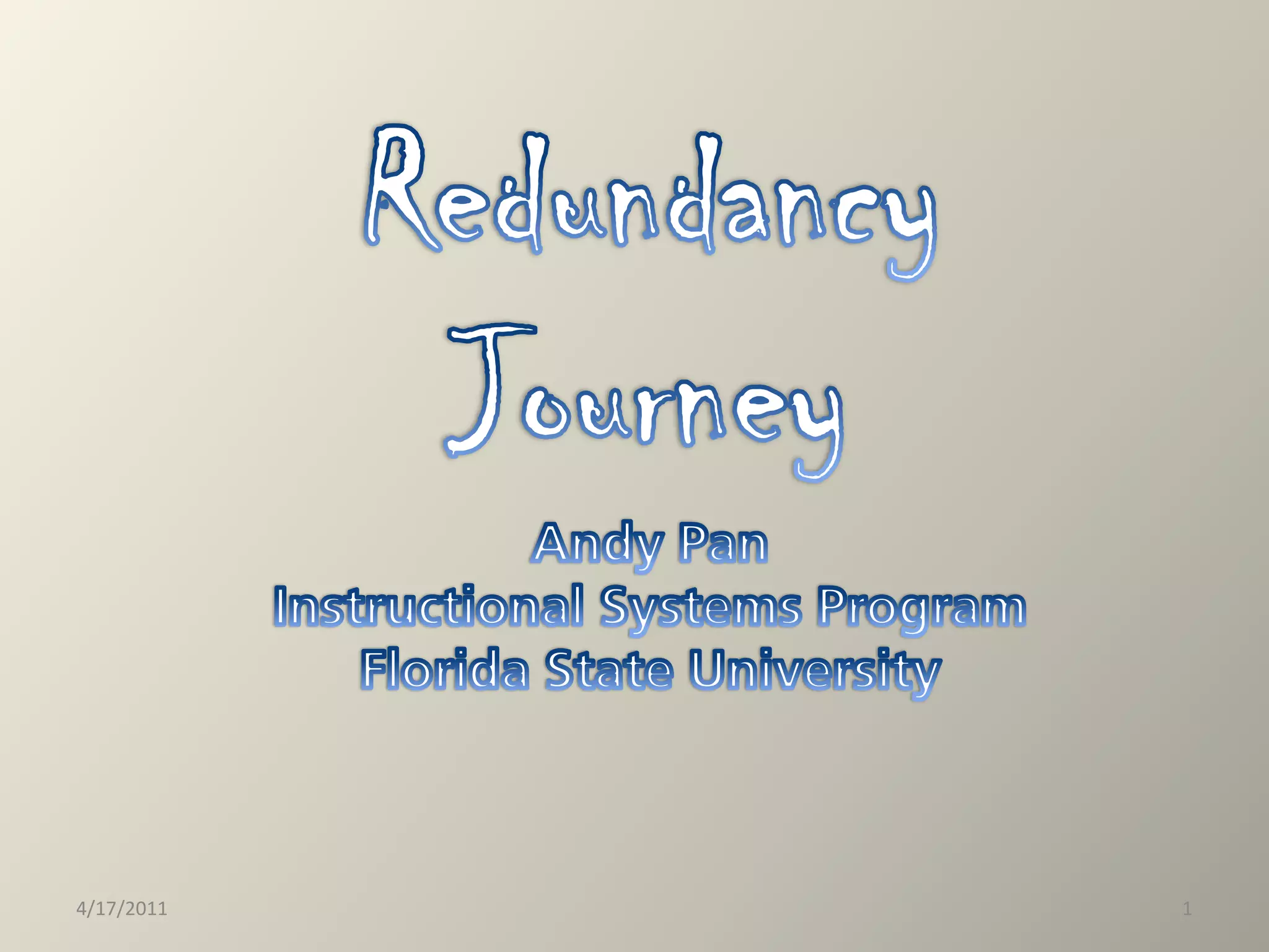 The Redundancy Principle | PPTX