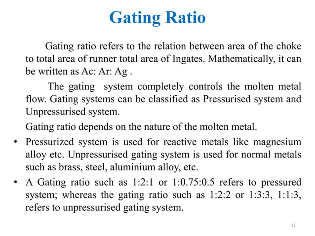 GATING SYSTEM PPT | PPTX