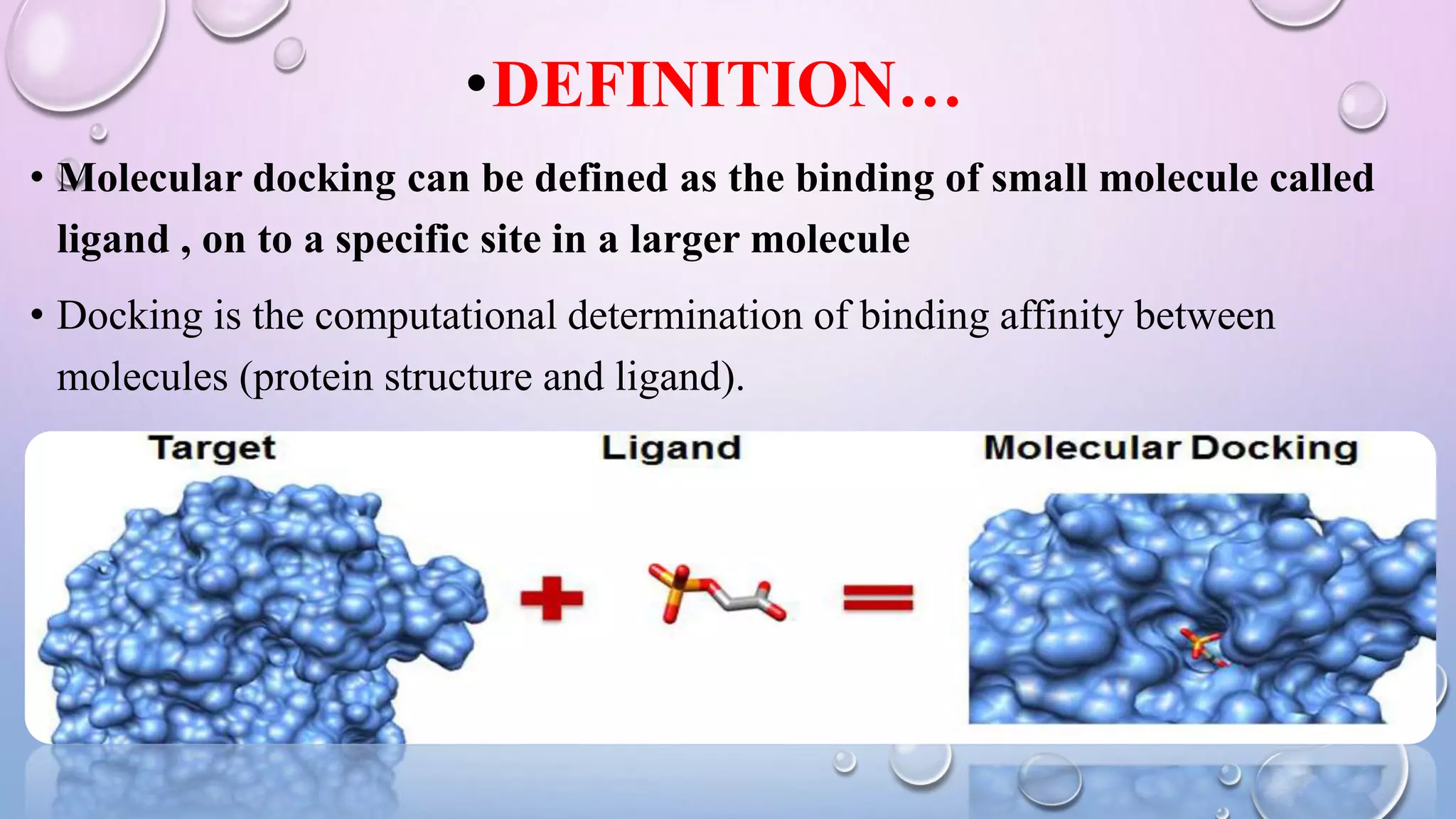 molecular docking its types and de novo drug design and application and ...
