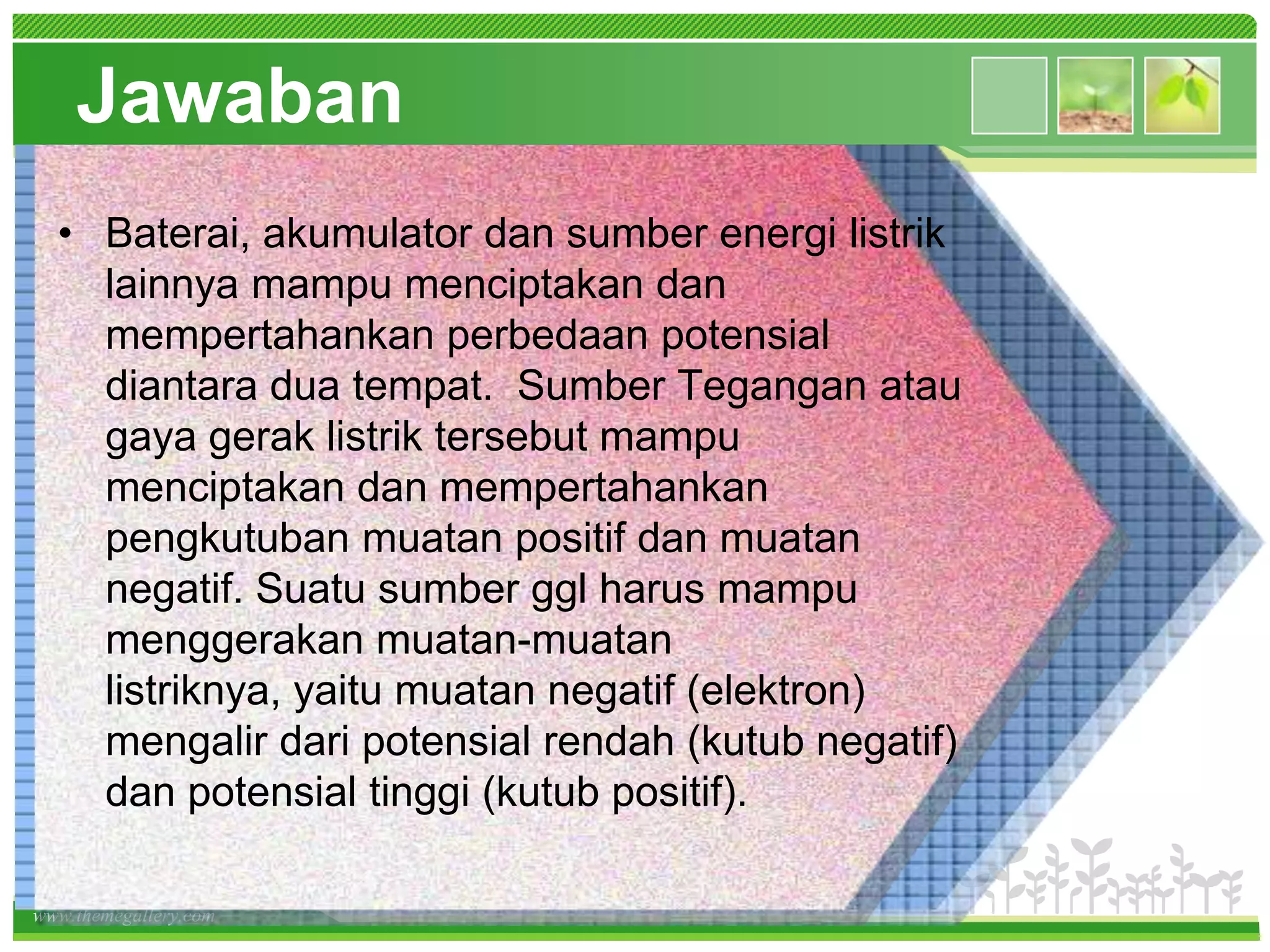 Ppt gaya gerak listri dan tegangan terminal | PPTX
