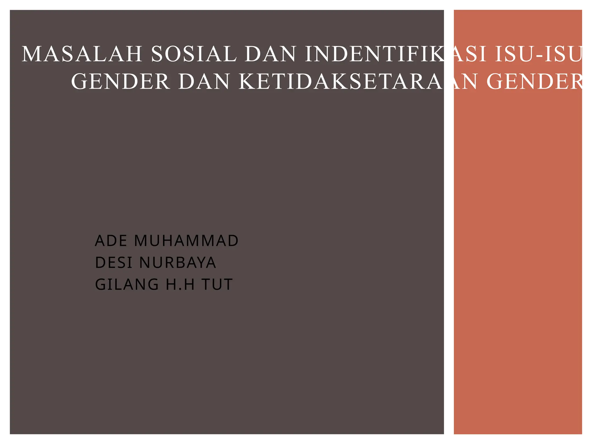 Ppt Gender Pptx Membahas Tentang Perbedaan Jenis Kelamin Pptx