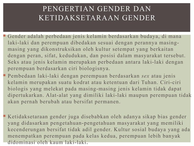 Ppt Gender Pptx Membahas Tentang Perbedaan Jenis Kelamin Pptx