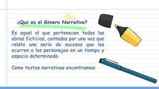 ppt genero narrativo/ diferentes tipos de textos | PPTX