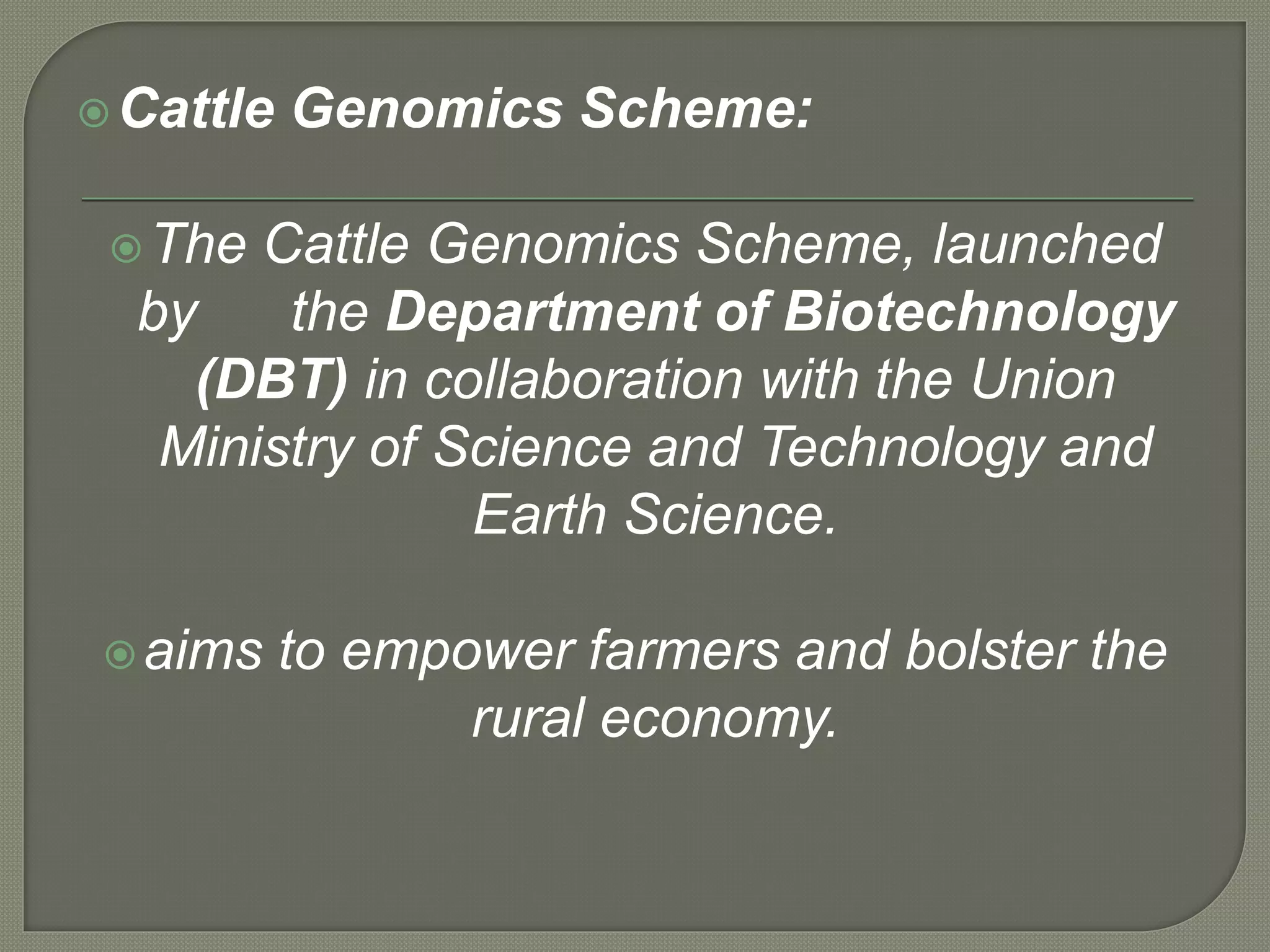 CATTLE GENOMICS SCHEME | PPTX