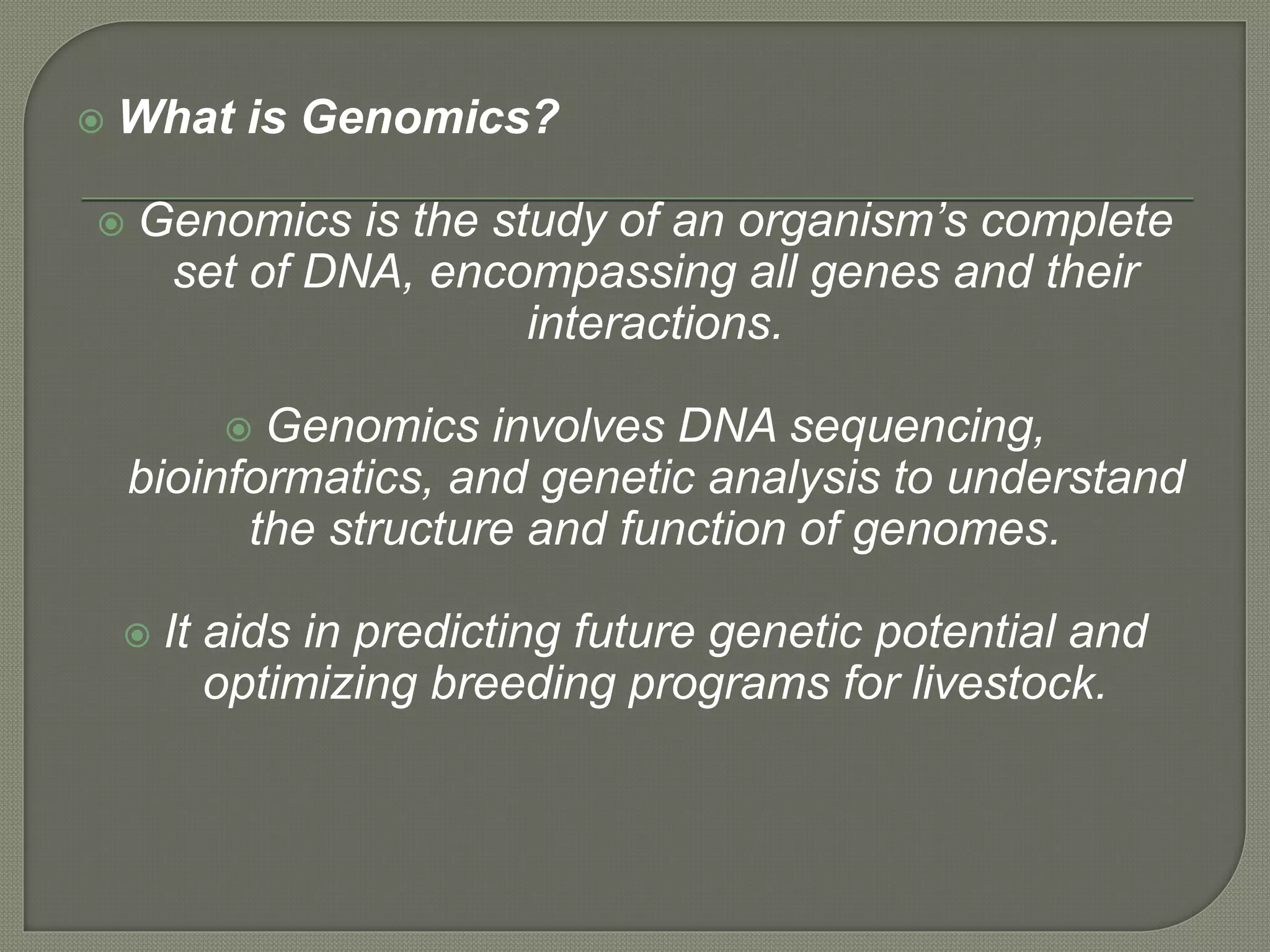 CATTLE GENOMICS SCHEME | PPTX