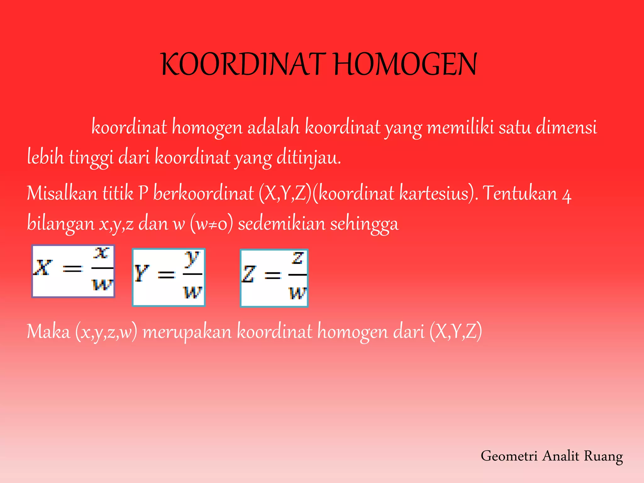 Ppt geometri analit ruang | PPTX