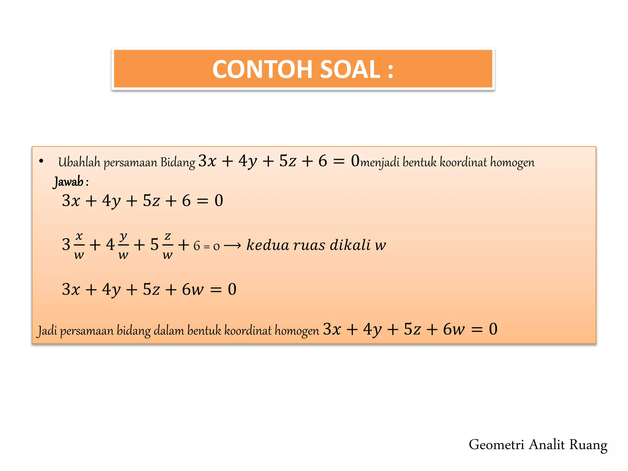 Ppt geometri analit ruang | PPTX