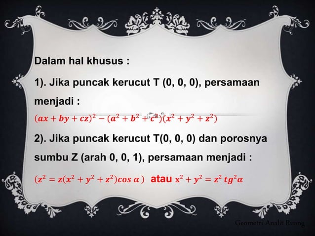 Ppt geometri analit ruang | PPTX