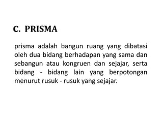 Ppt geometri bangun ruang | PPTX