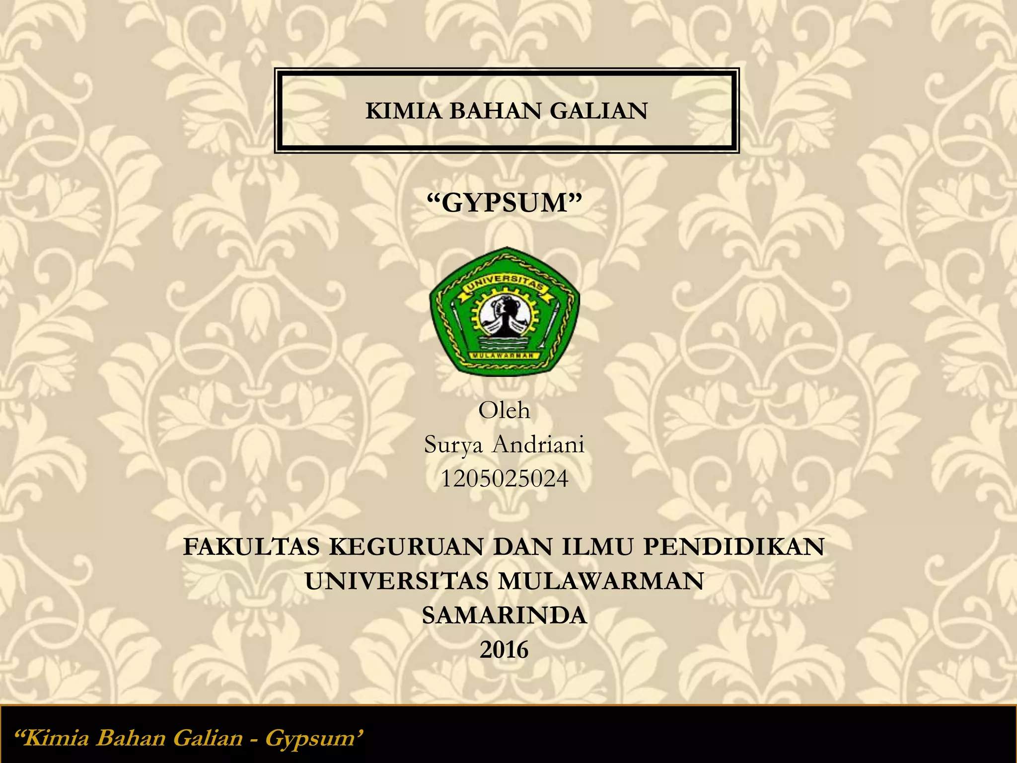 Gypsum Kimia | PPT