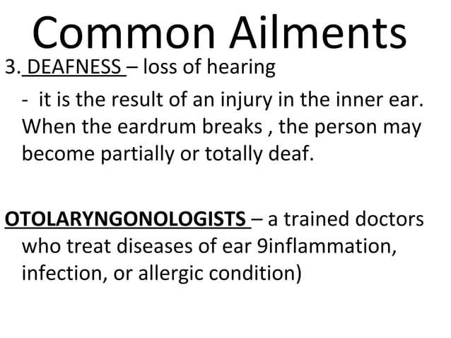 Ppt gr.3 ears | PPT | Ear, Nose and Throat Conditions | Diseases and ...