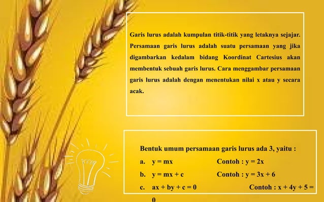 PPT GRADIEN PGL (PERSAMAAN GARIS LURUS) DAN KEMIRINGAN | PPTX