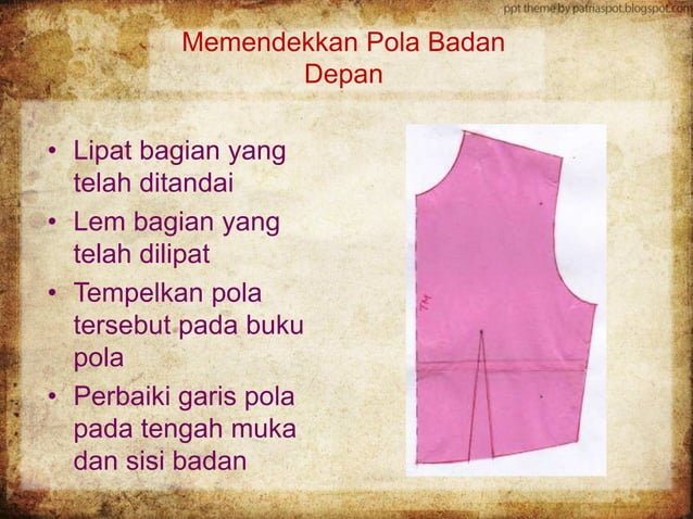 Grading Pola Dasar Badan dan Lengan | PPTX