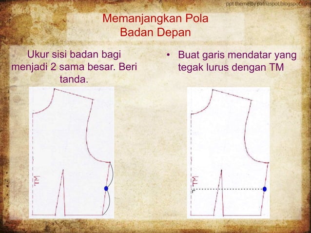 Grading Pola Dasar Badan dan Lengan | PPTX