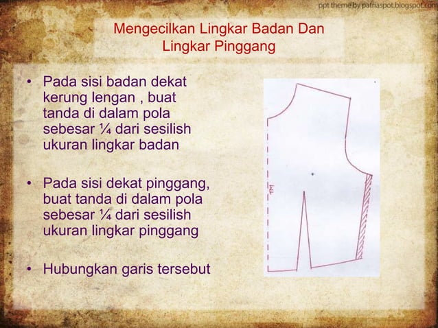 Grading Pola Dasar Badan dan Lengan | PPTX