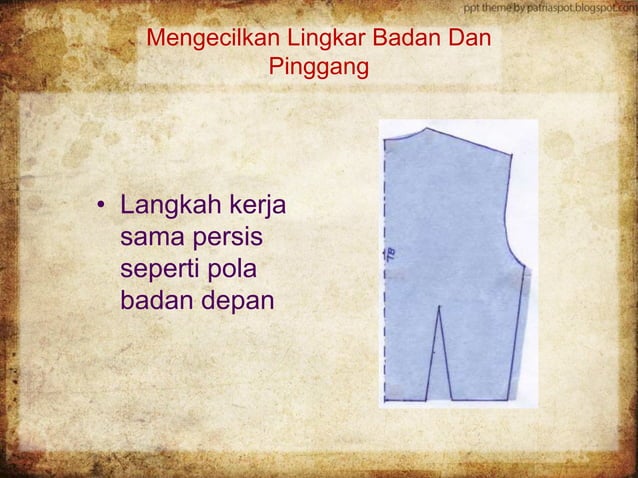 Grading Pola Dasar Badan dan Lengan | PPTX