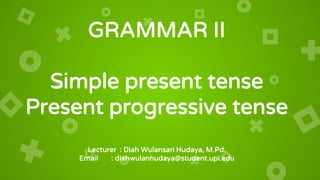 Presentation of simple present tense and present continuous tense in ...