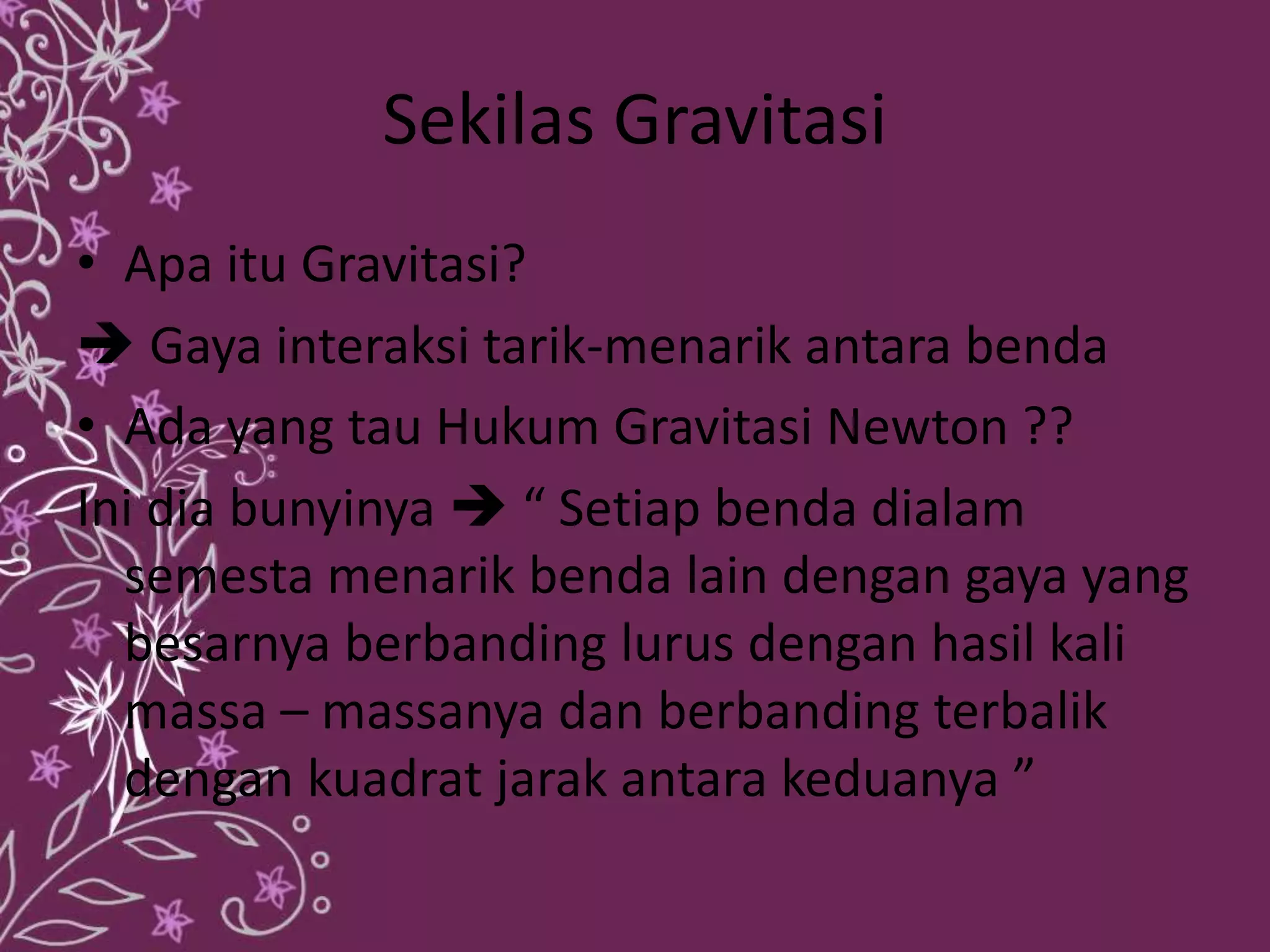 Ppt gravitasi | PPTX