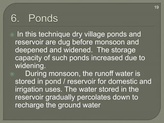 Ground water recharge Methods | PPTX