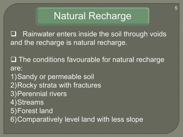 Ground water recharge Methods | PPTX | Geology | Science