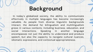 speaking in another language in teaching | PDF