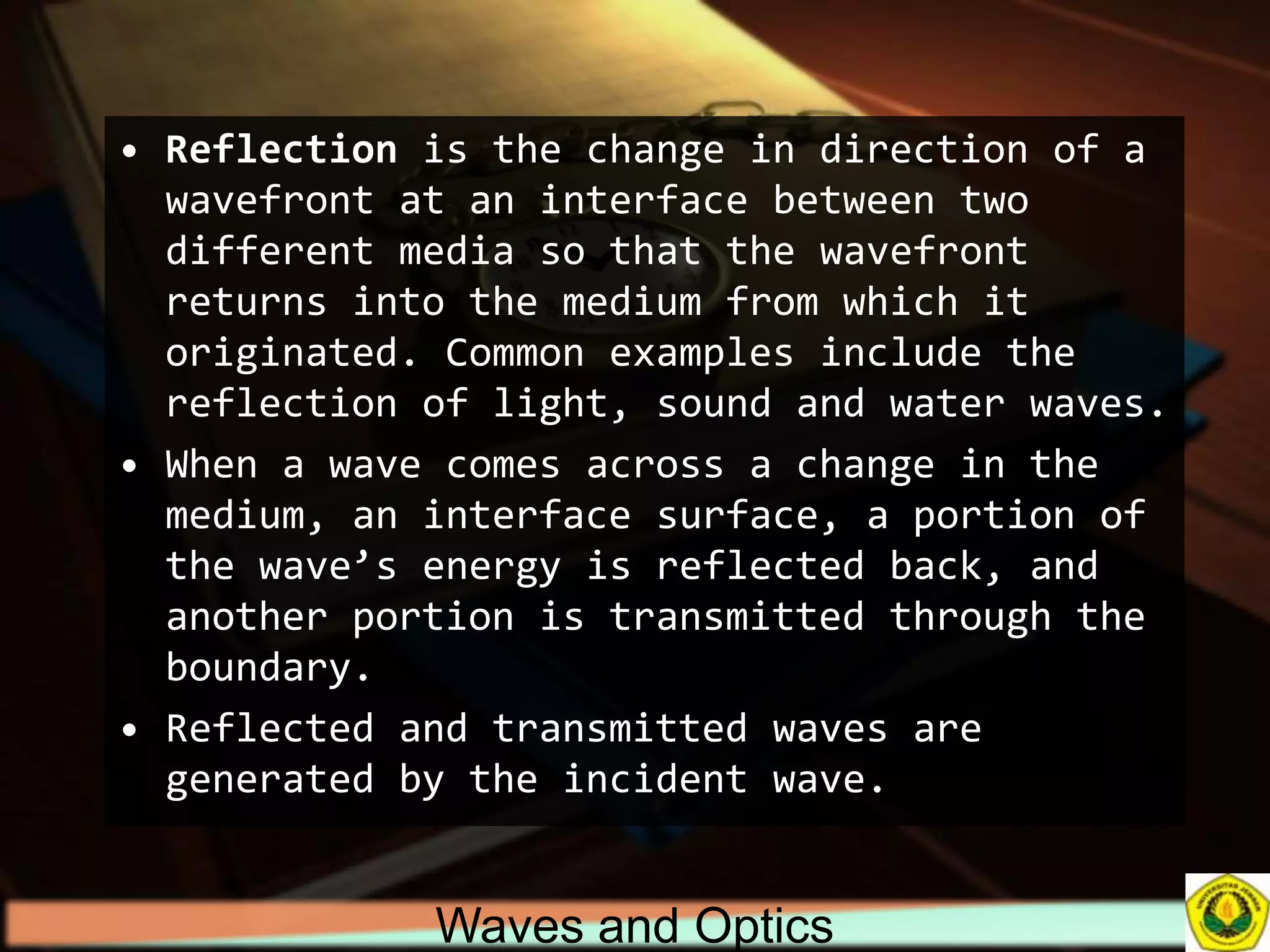 Reflection and Transmission of Mechanical Waves | PPTX