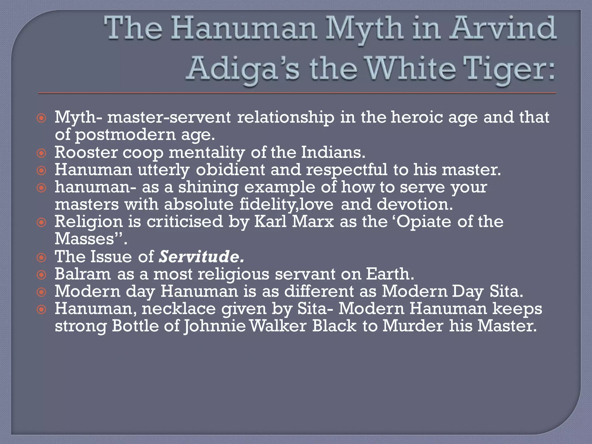 presentation on The White Tiger | PPT