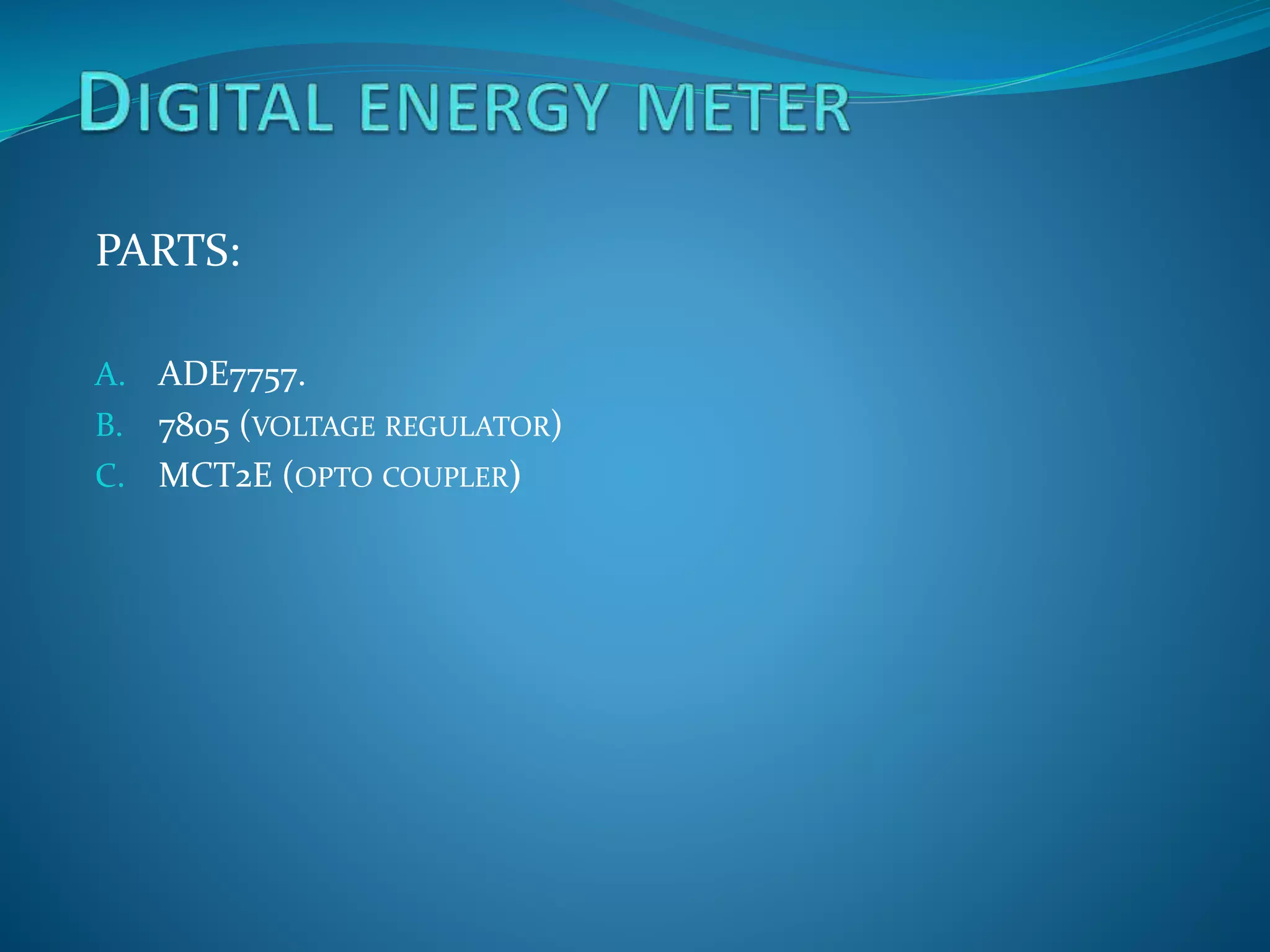 GSM based Prepaid Electricity Meter | PPTX