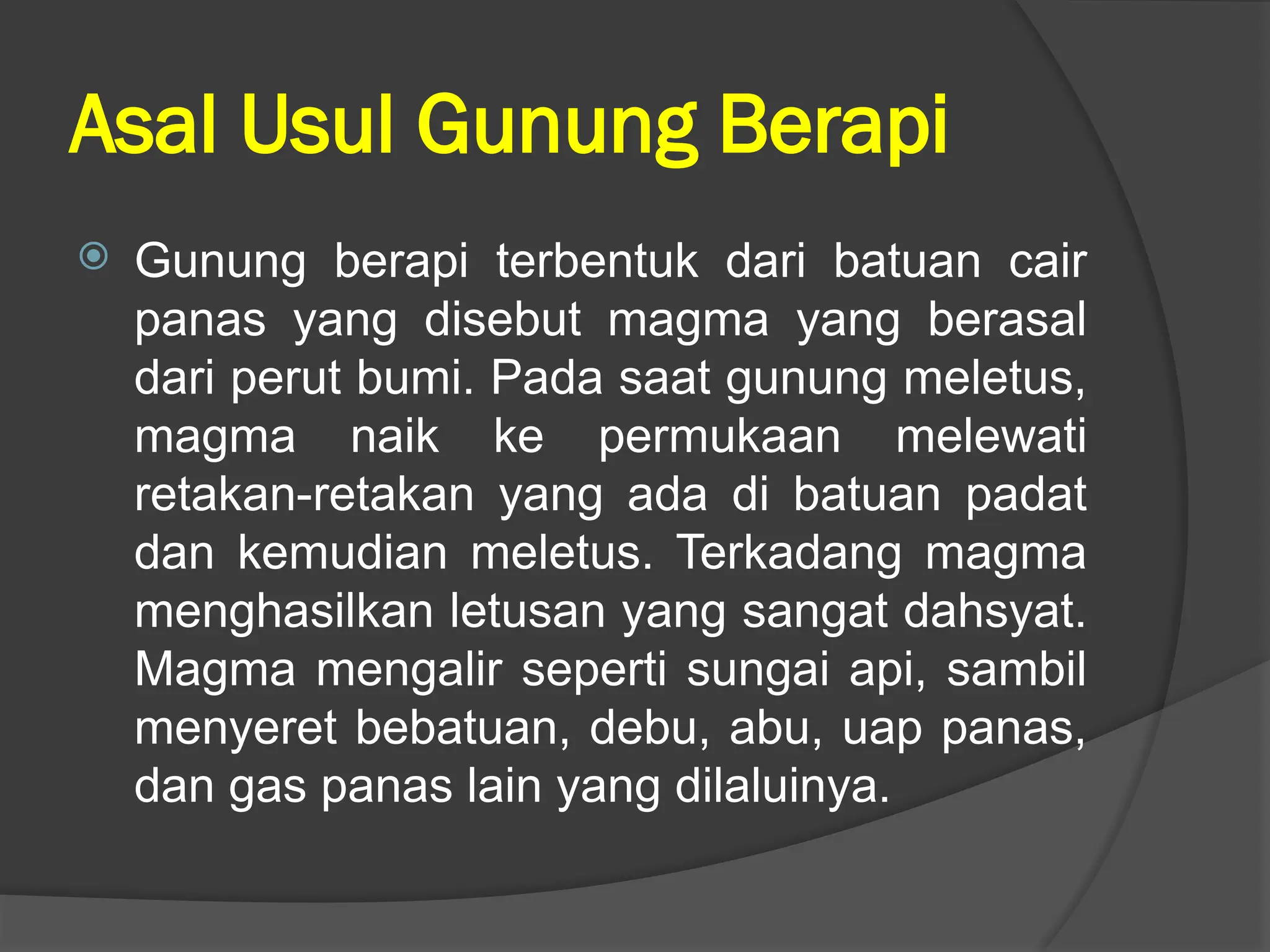 PPT GUNUNG BERAPI materi IPA kelas 8 semester 2 | PPT