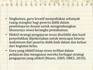 guru kreatif dan strategi pengajaran efektif yang memotivasi | PPTX
