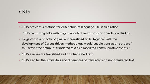 Corpus based translation Studies | PPTX | Science